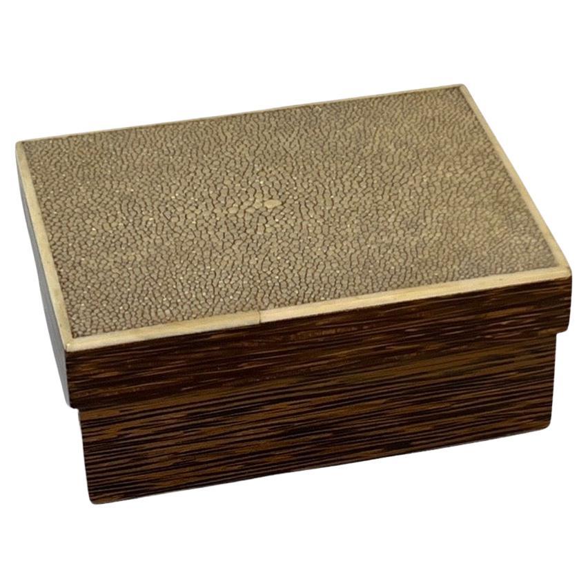 Asprey and Co. English Art Deco Green Shagreen Box For Sale at 1stDibs
