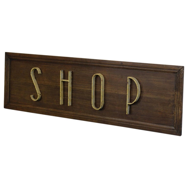 Art Deco Shop Sign, circa 1920s at 1stDibs
