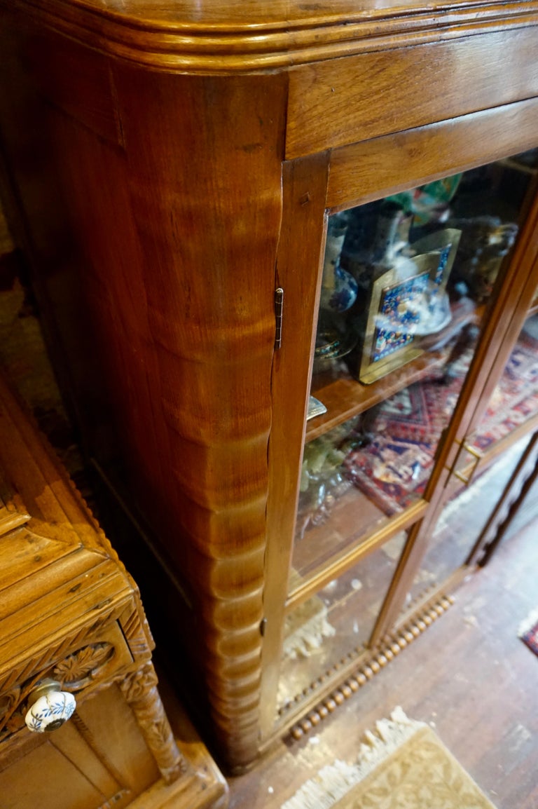 Art Deco Showcase Bookcase Curio Cabinet Solid Teak at 1stDibs