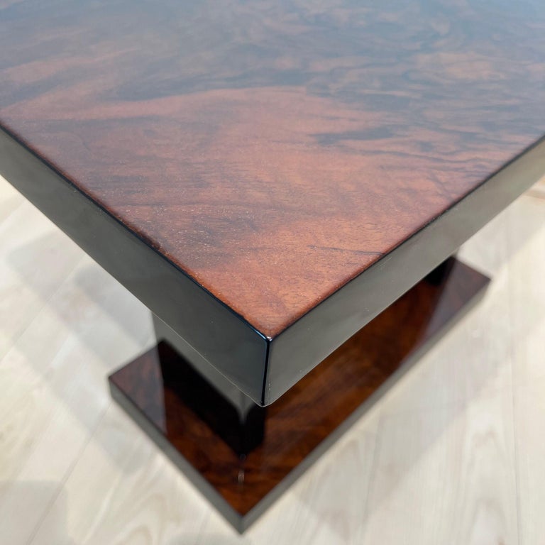 Art Deco Side Table, Walnut Veneer, Chrome, France, circa 1930 For Sale ...