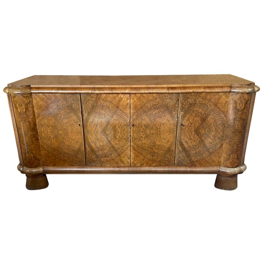 Art Deco Book-Matched Amboyna, Rosewood and Emperador Marble-Top ...