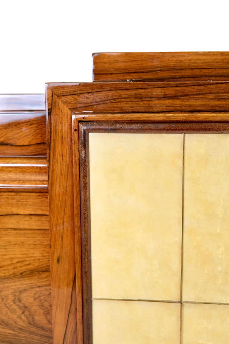 Art Deco Sideboard in Bright Wood with Parchemin Covered Doors in the ...