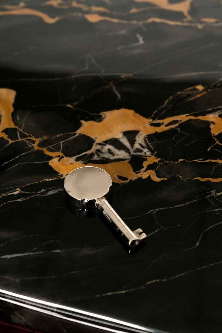 Art Deco Sideboard with Marble Top in the Style of Jules Leleu, 1930s ...