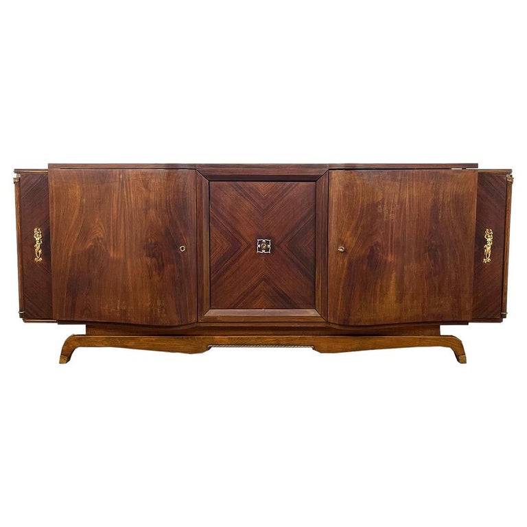 Enfilade Art Déco XXL de Paris avec façades incurvées en bois de rose ...