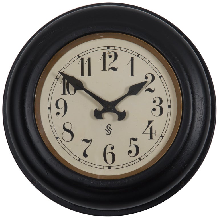 Art Deco Siemens Factory, Station or Workshop Wall Clock at 1stDibs