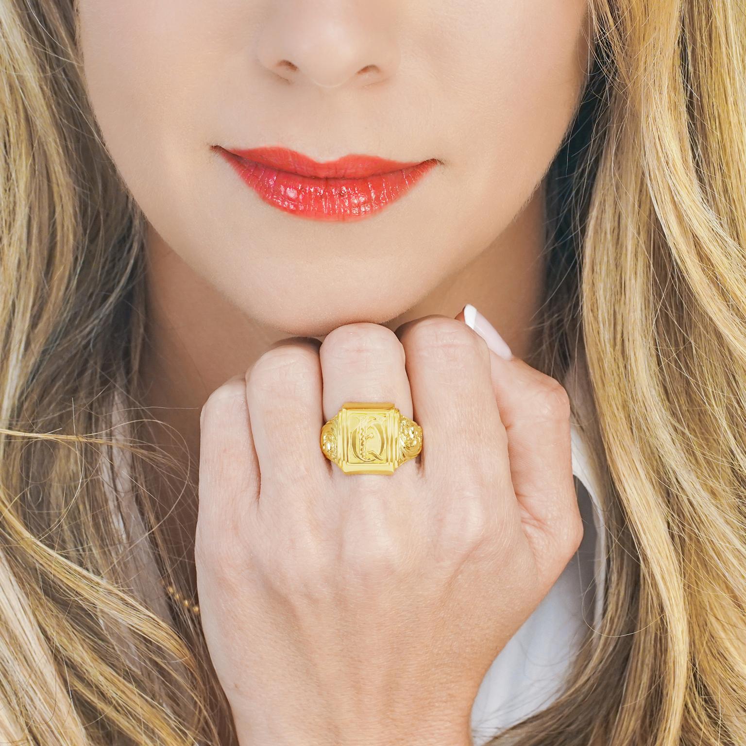Art Deco Signet Ring at 1stDibs