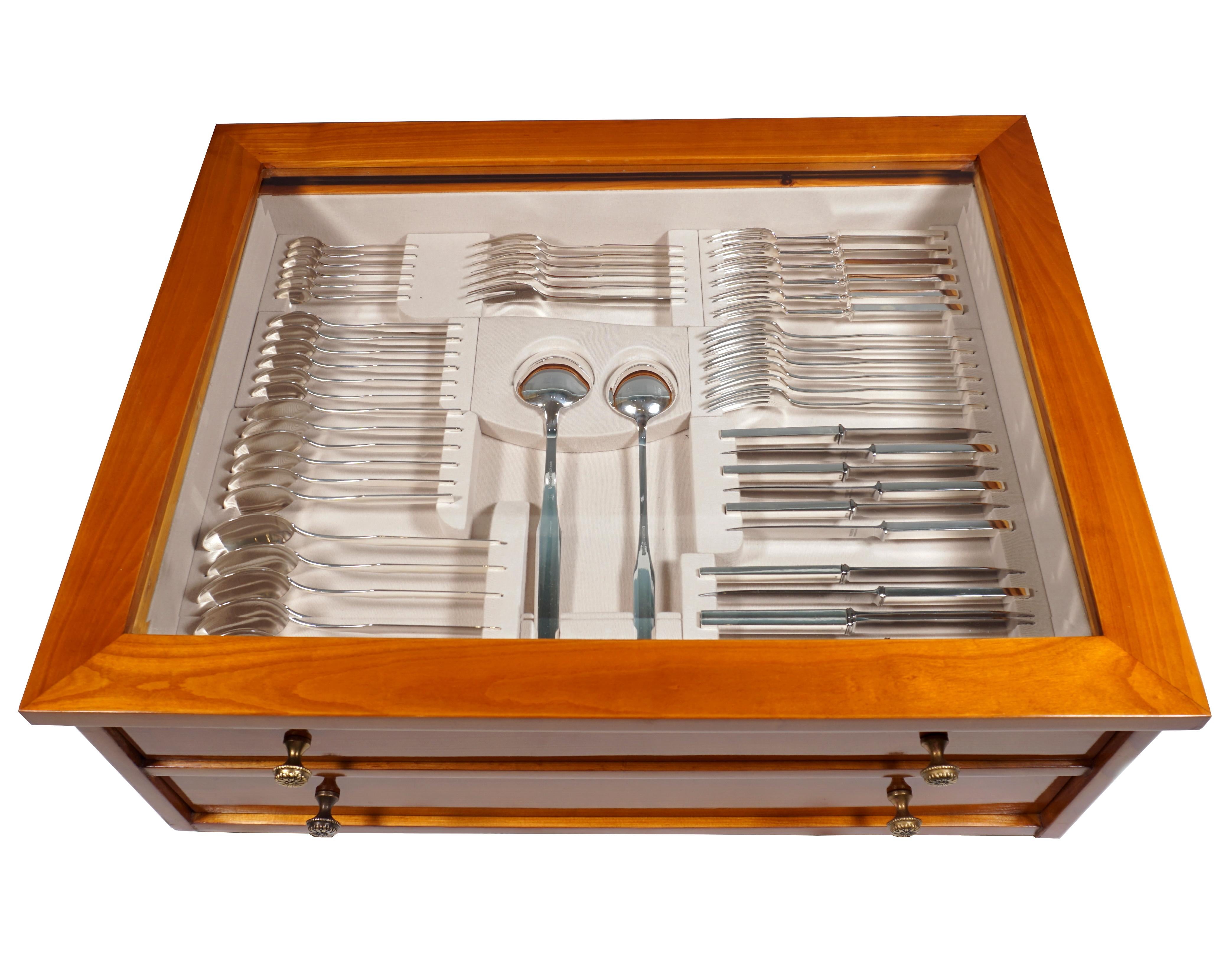 Art Deco Silver Cutlery Set for 6 People in Showcase by Bruckmann and ...