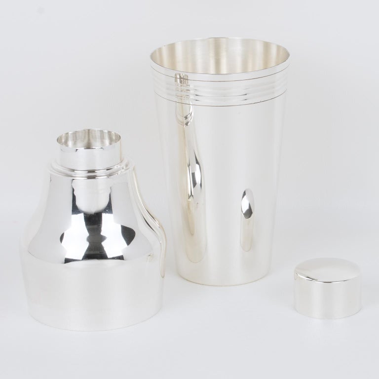 Art Deco Silver Plate Cocktail Shaker by Alois Straszak for Le Crabe ...