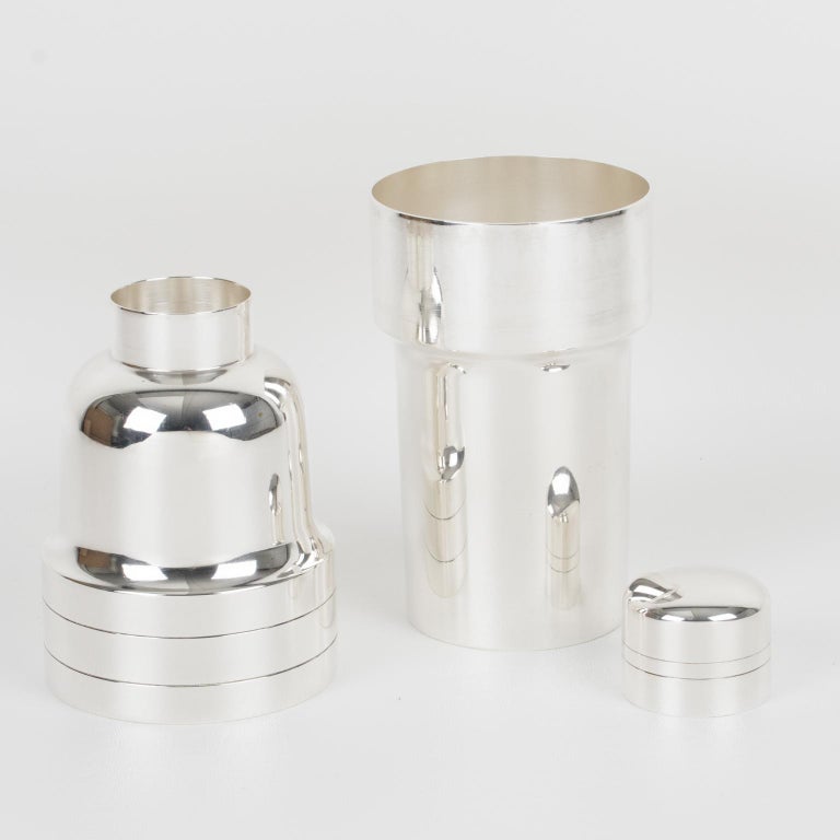 Art Deco Silver Plate Cocktail Shaker by CGF Lyon For Sale at 1stDibs