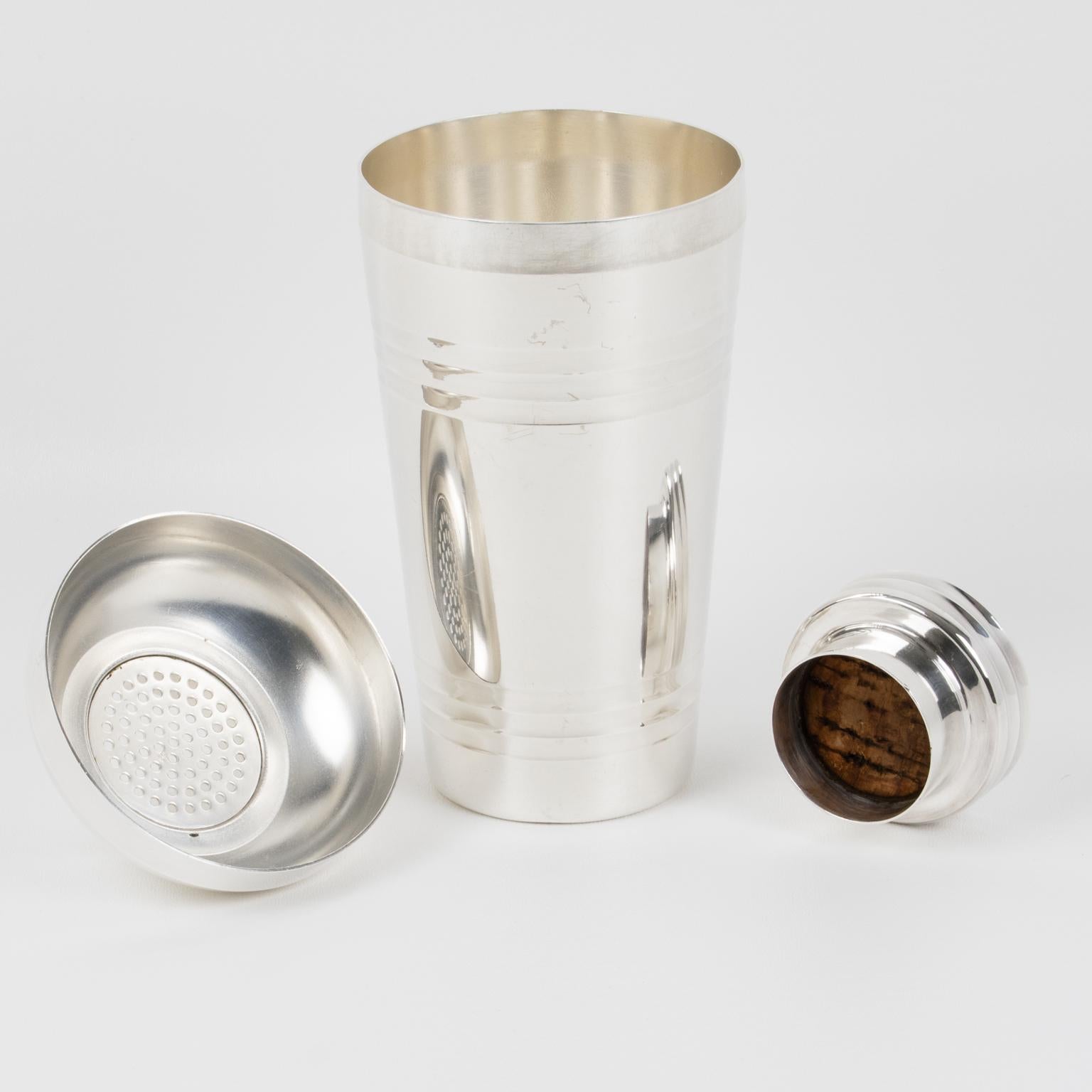 Art Deco Silver Plate Cocktail Shaker by Lagarde et Fortin France For ...