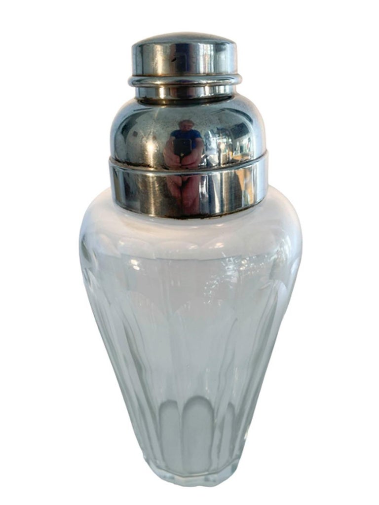 Art Deco Silver Plate and Cut Glass Cobbler Type Cocktail Shaker by ...