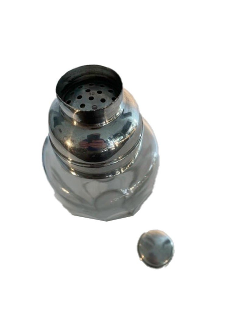 Art Deco Silver Plate and Cut Glass Cobbler Type Cocktail Shaker by ...