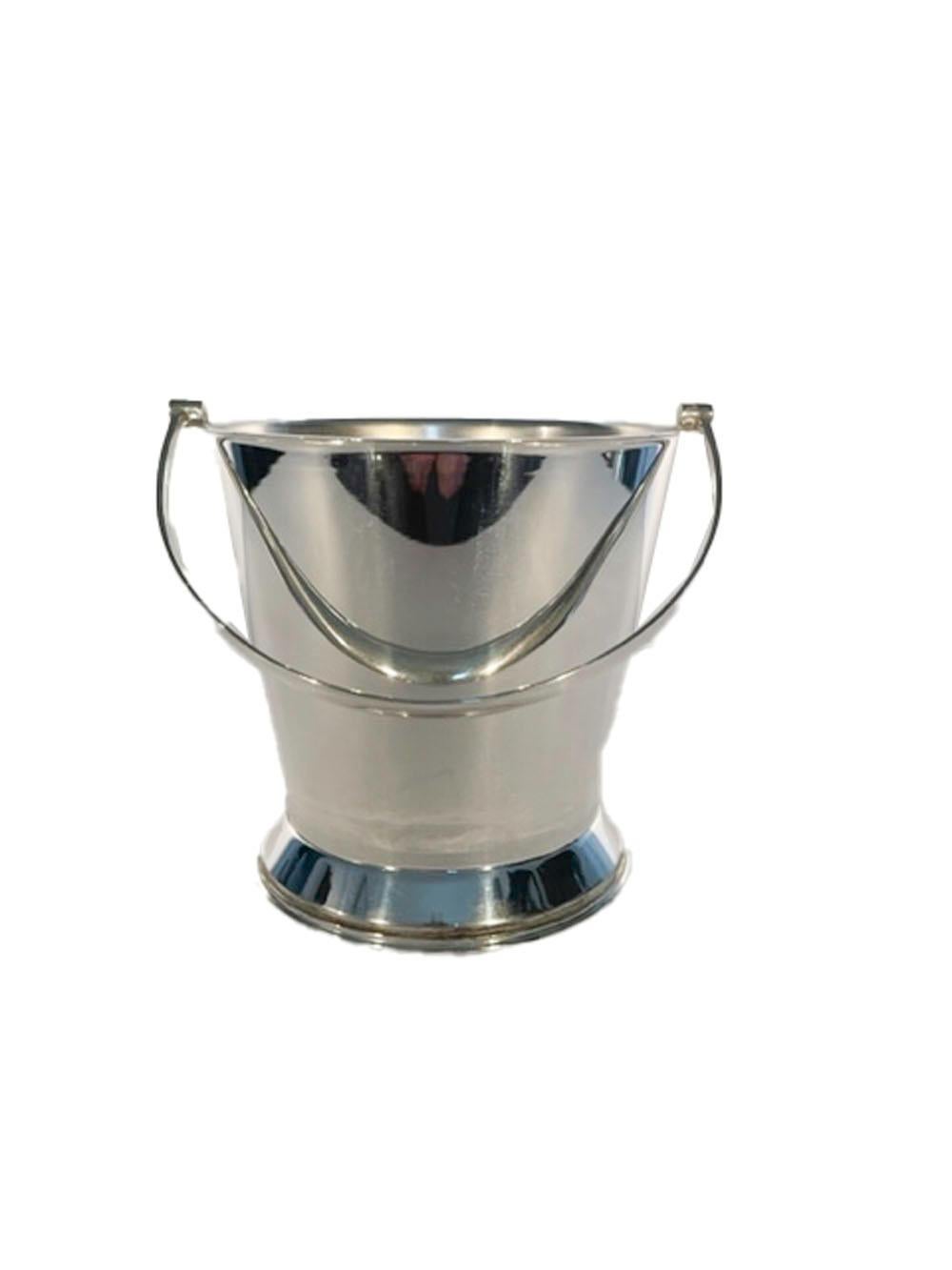 Art Deco Silver Plate Ice Bucket of Pail Form with Strainer by Yeoman ...