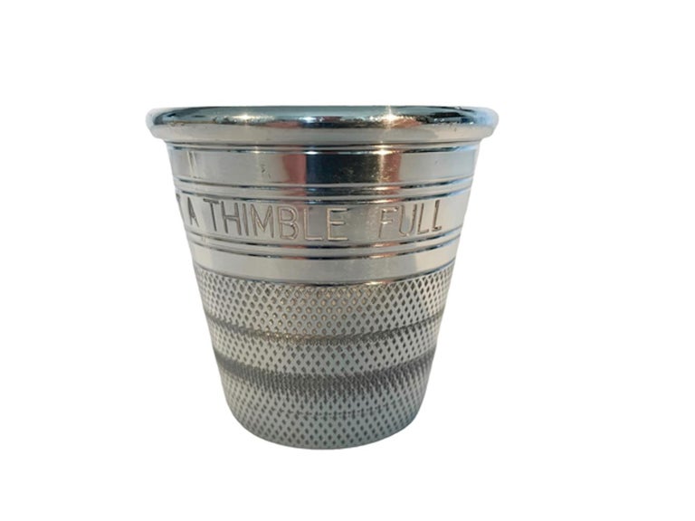 Art Deco Silver Plate Spirit Measure, Thimble Form Engraved Just A ...