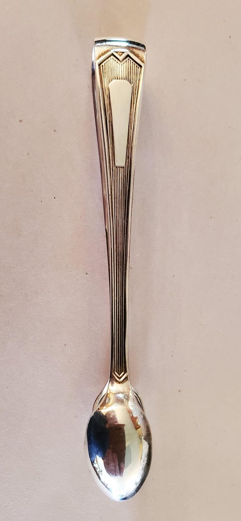 Art Deco Silver Plate Tea Spoon Set, Walker and Hall, Sheffield at ...