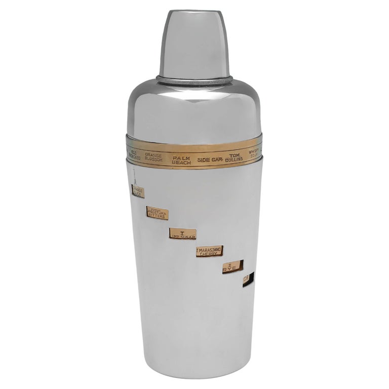 Art Deco Silver Plated 'Dial-a-drink' Cocktail Shaker by Giuliano Bossi ...