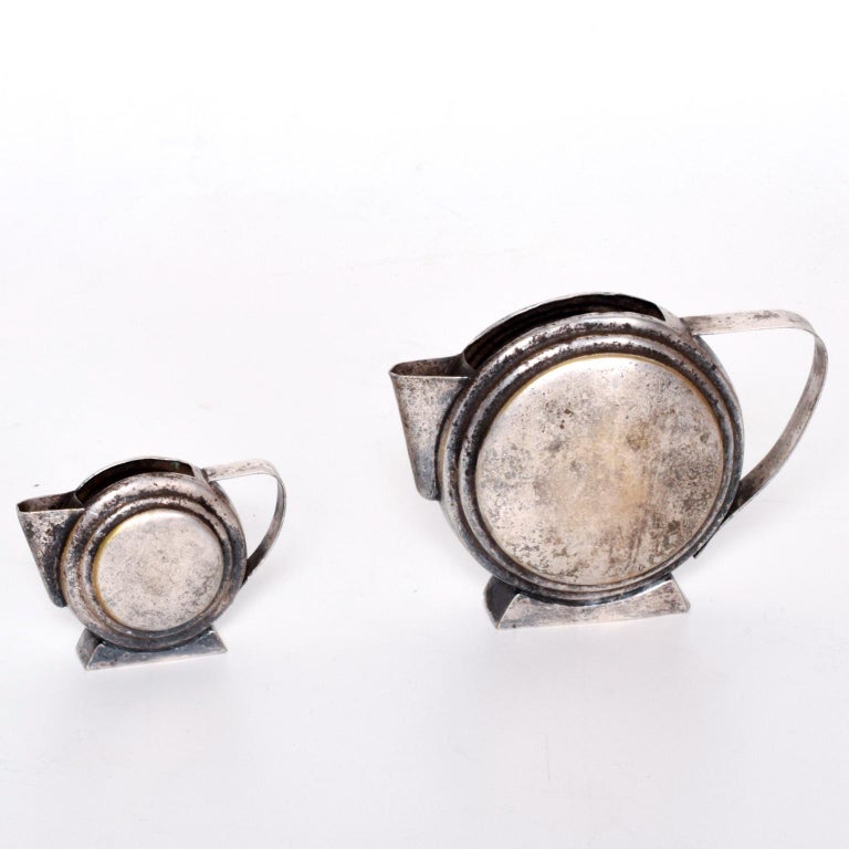 Art Deco Silver Plated Two-Piece Tea Set Mexico at 1stDibs