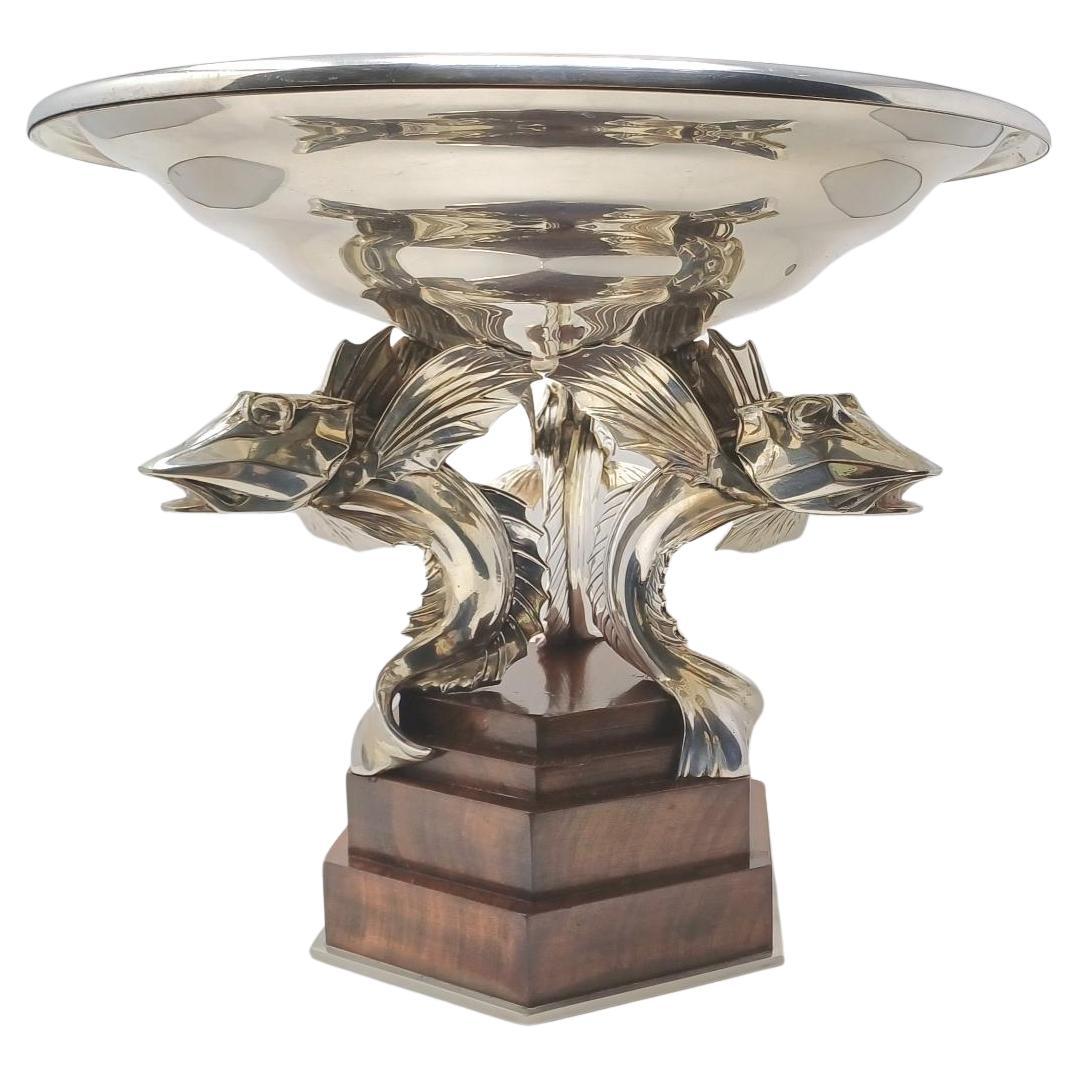 Art Deco Silverplated Bronze centerpiece by Wiskemann For Sale at 1stDibs