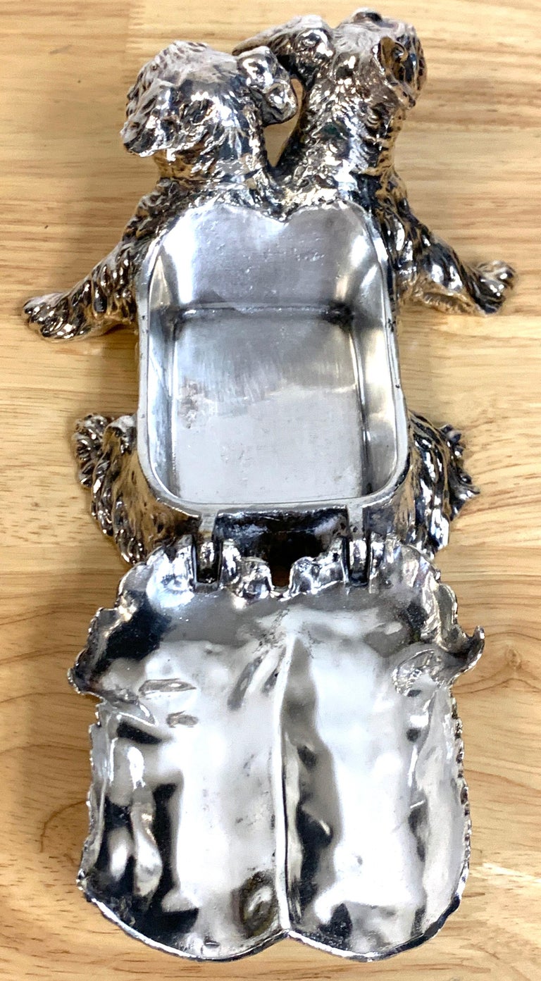 Art Deco Silverplated Double Scotty Dog Box For Sale at 1stDibs