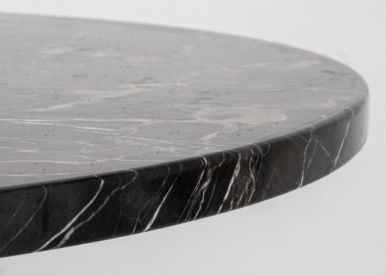 Art Deco Skyscraper Chrome Metal Marble Top Table For Sale at 1stDibs