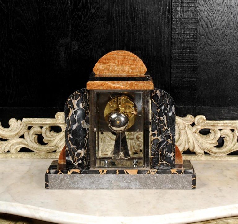 Art Deco Skyscraper Four Glass Crystal French Clock For Sale at 1stDibs