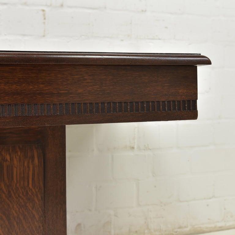 Art Deco Small Dining Table / Angular Table in Solid Oak, 1925 For Sale ...