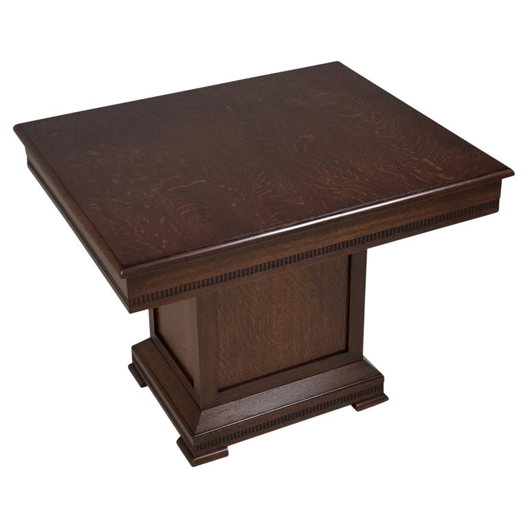 Art Deco Small Dining Table / Angular Table in Solid Oak, 1925 For Sale ...