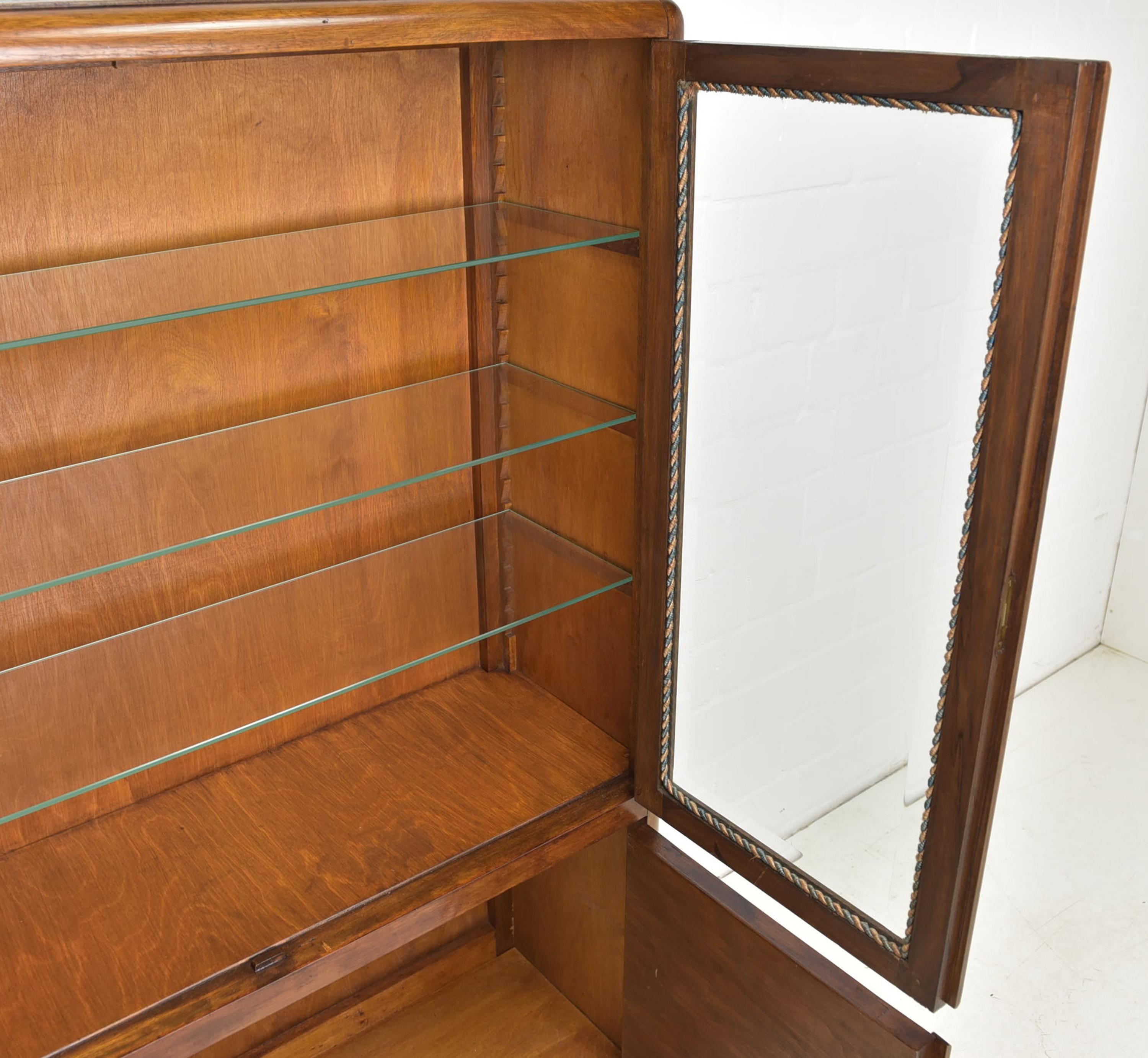 Art Deco Small Display Cabinet / Display Cabinet in Walnut, 1935 For ...