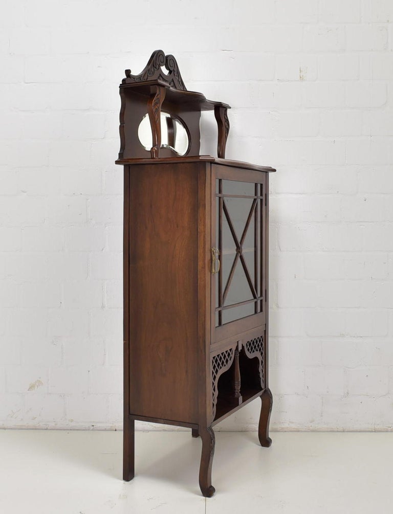 Art Deco Small Showcase in Walnut Narrow, 1930 For Sale at 1stDibs