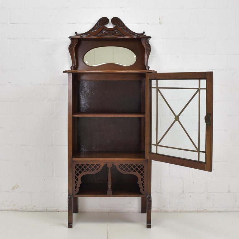 Art Deco Small Showcase in Walnut Narrow, 1930 For Sale at 1stDibs