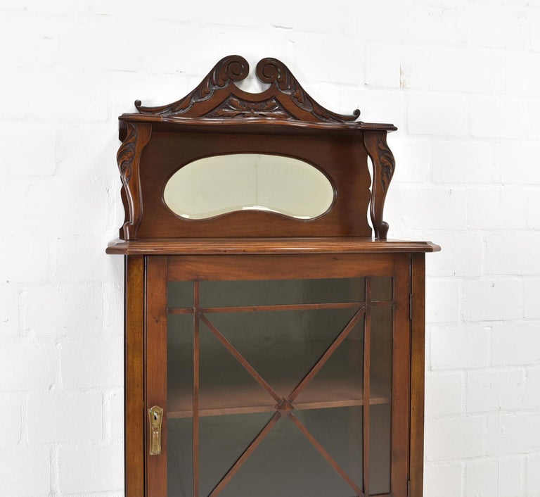 Art Deco Small Showcase in Walnut Narrow, 1930 For Sale at 1stDibs