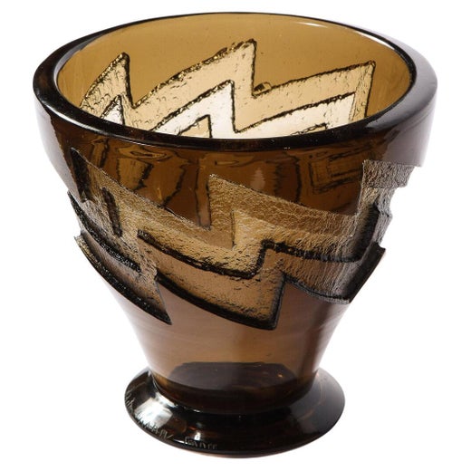 Pair of Glass Leg Vases by Daum France For Sale at 1stDibs