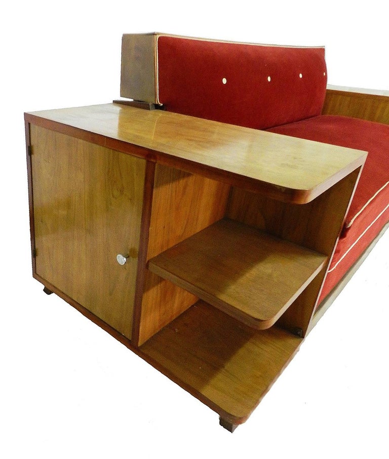 Art Deco Sofa French Canapé Bed with Integrated Cabinets and Shelves ...