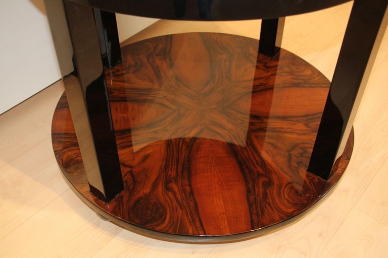 Art Deco Sofa, Walnut Veneer and Black Lacquer, France, circa 1930 For ...