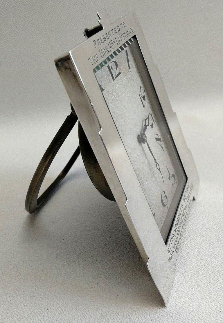Art Deco Solid Silver Cased Easel Desk Clock, England, c1932 For Sale ...