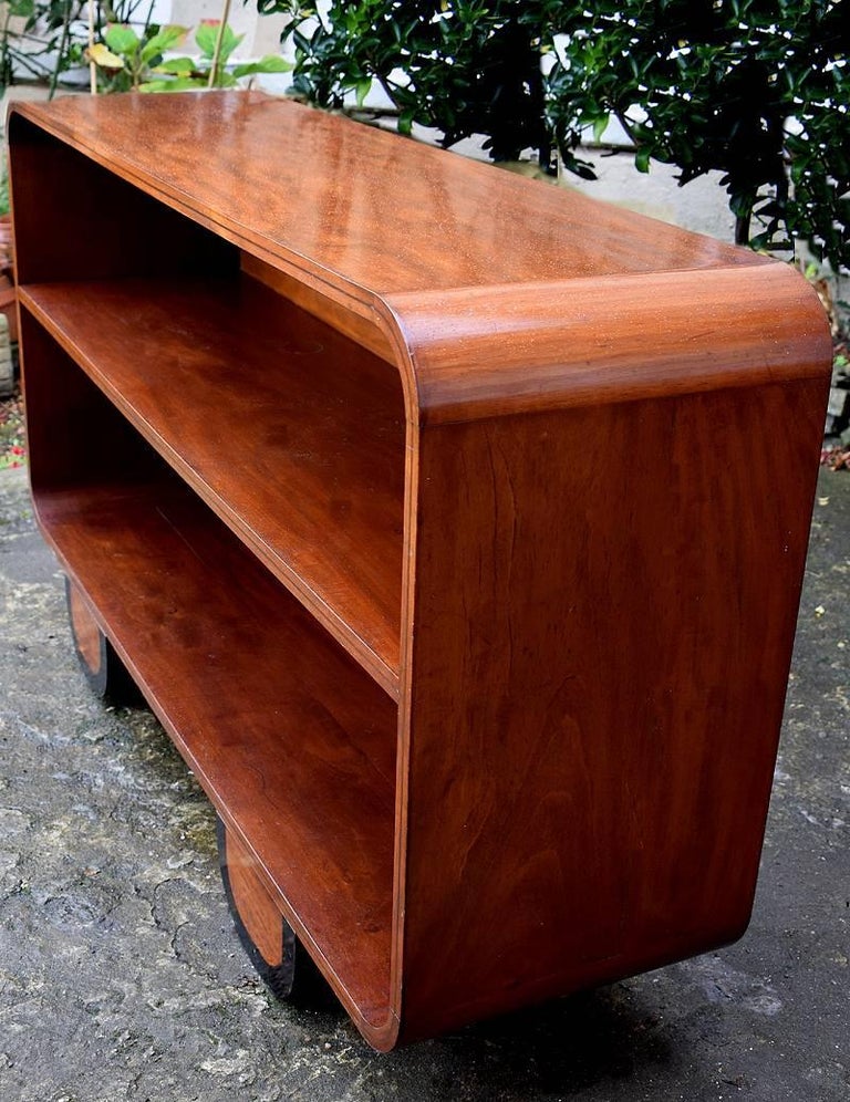 Art Deco Solid Wood Modernist Bookcase Shelves, circa 1930 at 1stDibs