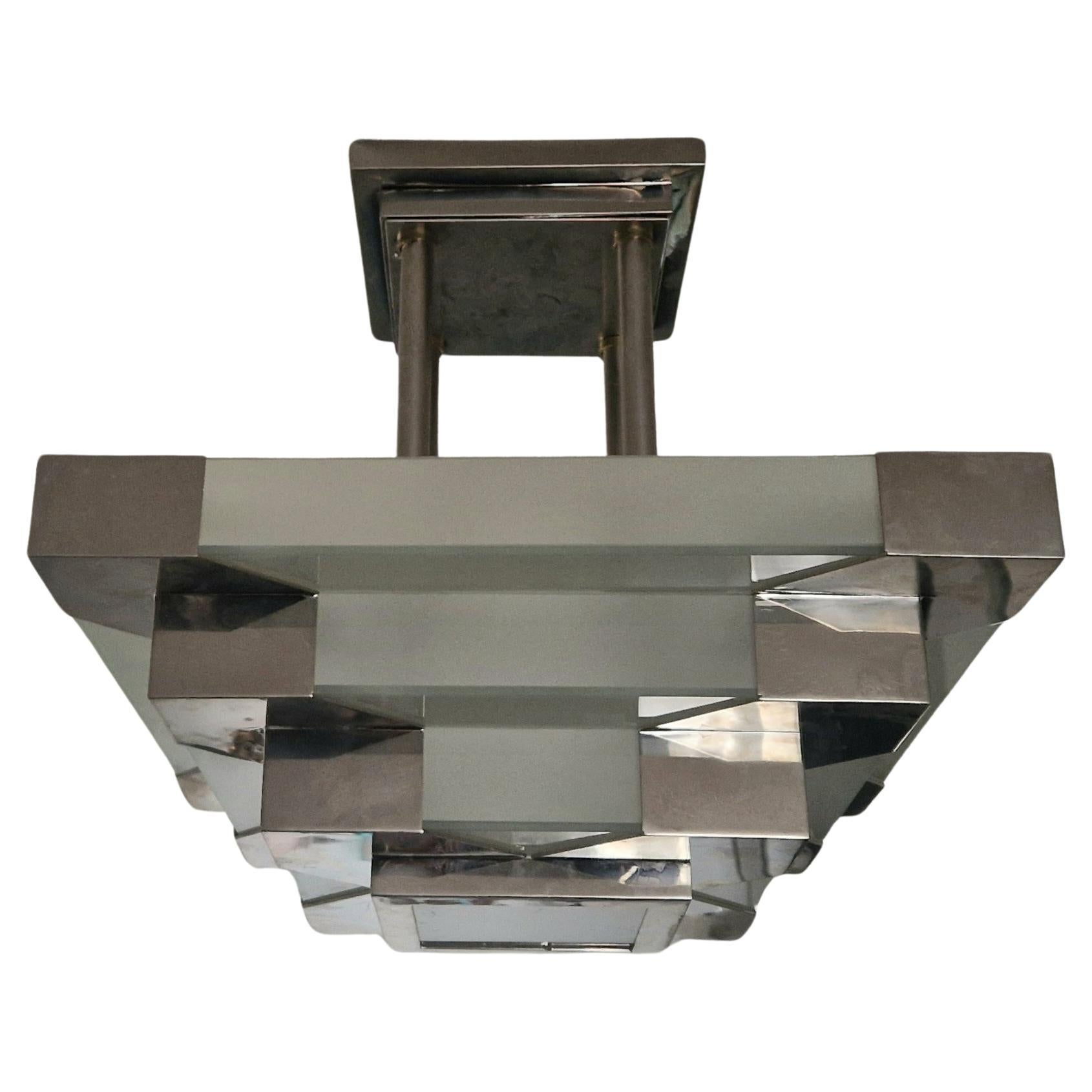 Art Deco Square Chandelier For Sale at 1stDibs
