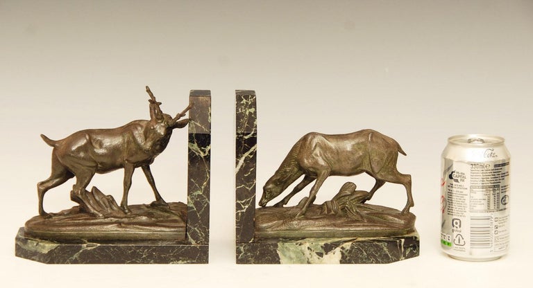 Art Deco Stag and Doe Bookends For Sale at 1stDibs