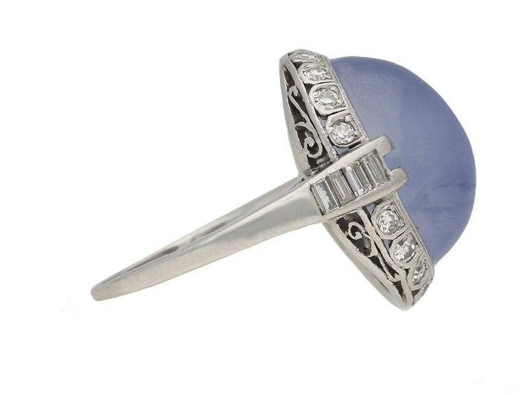 Art Deco Star Sapphire and Diamond Coronet Cluster Ring, American ...