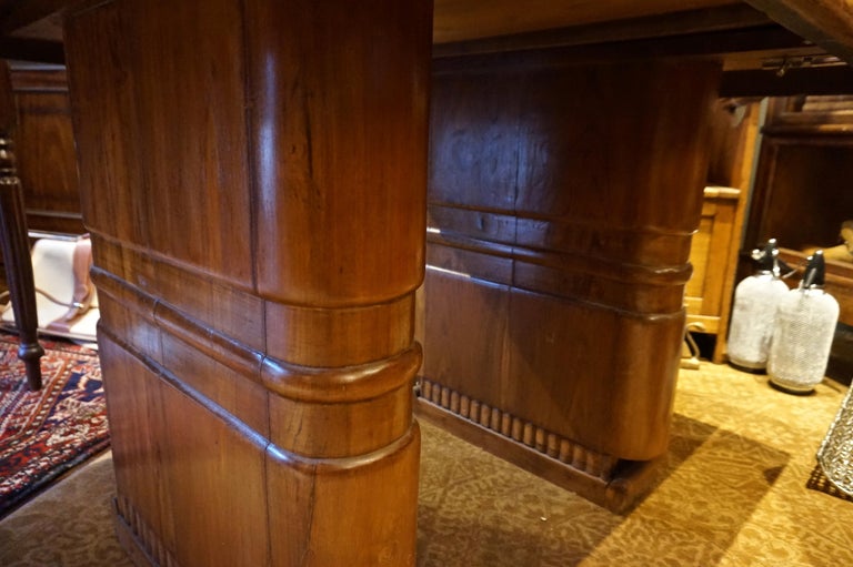 Art Deco Steamship Chimney Teak Dining Table Desk For Sale at 1stDibs