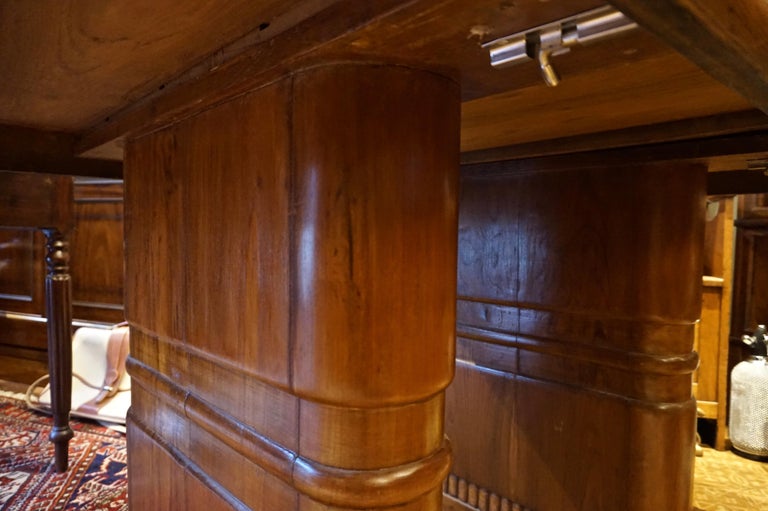 Art Deco Steamship Chimney Teak Dining Table Desk For Sale at 1stDibs