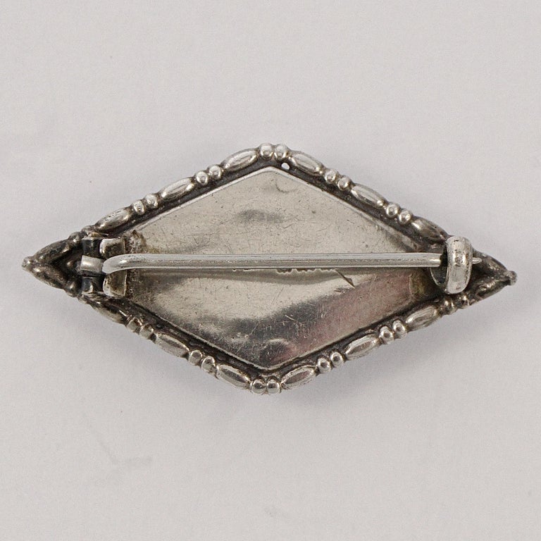 Art Deco Sterling Silver and Blue Butterfly Wing Brooch by Thomas Mott ...
