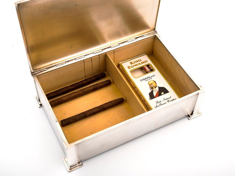 Art Deco Sterling Silver Cigar Box by John Henry Wynn For Sale at 1stDibs