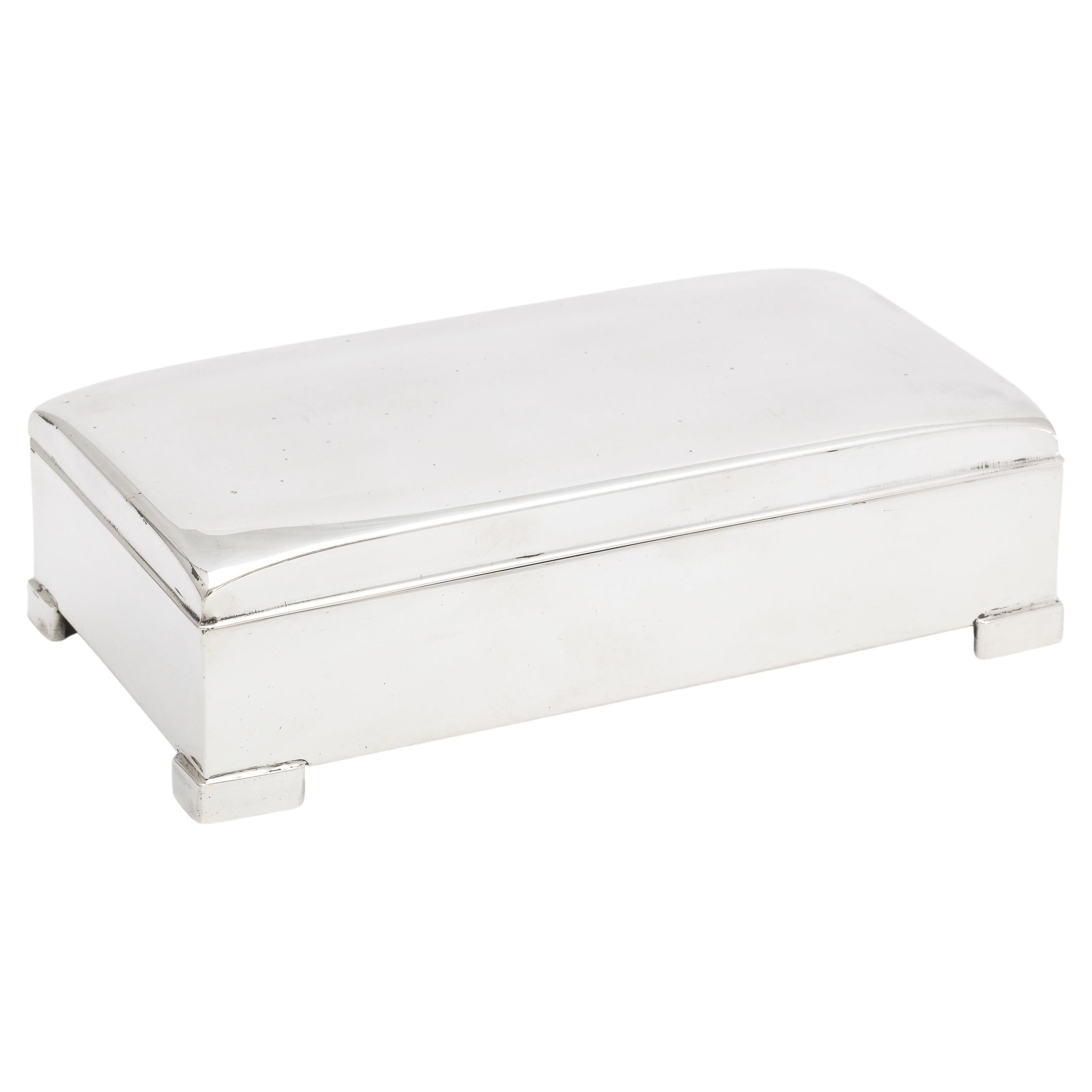 Art Deco Sterling Silver Table Box with Hinged Lid at 1stDibs