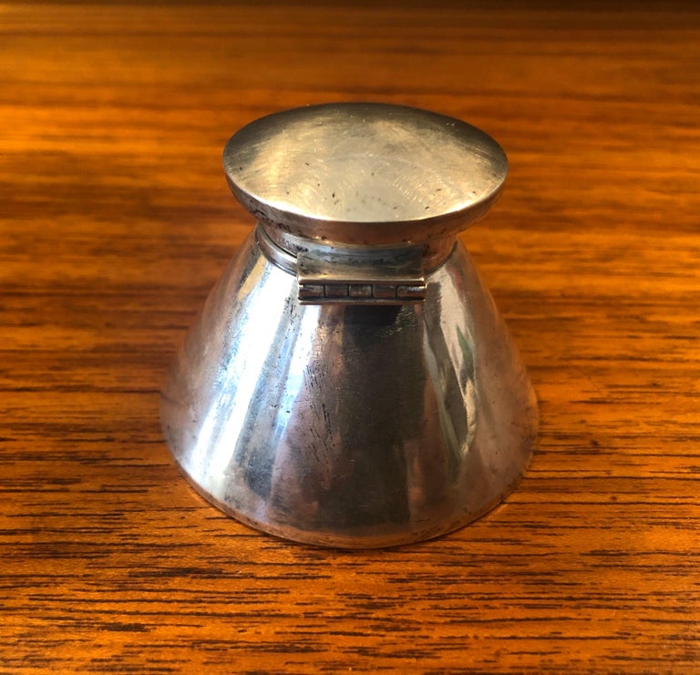 Art Deco Sterling Silver Inkwell by John and William Deakin For Sale at ...