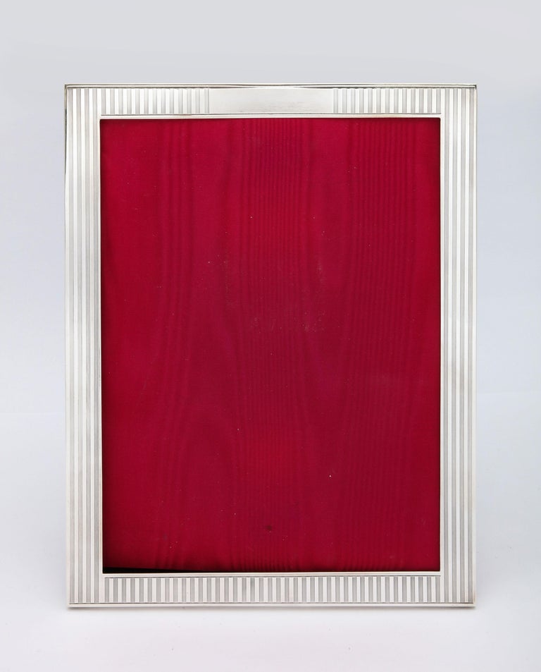 Art Deco Sterling Silver Tuxedo-Striped Picture Frame at 1stDibs