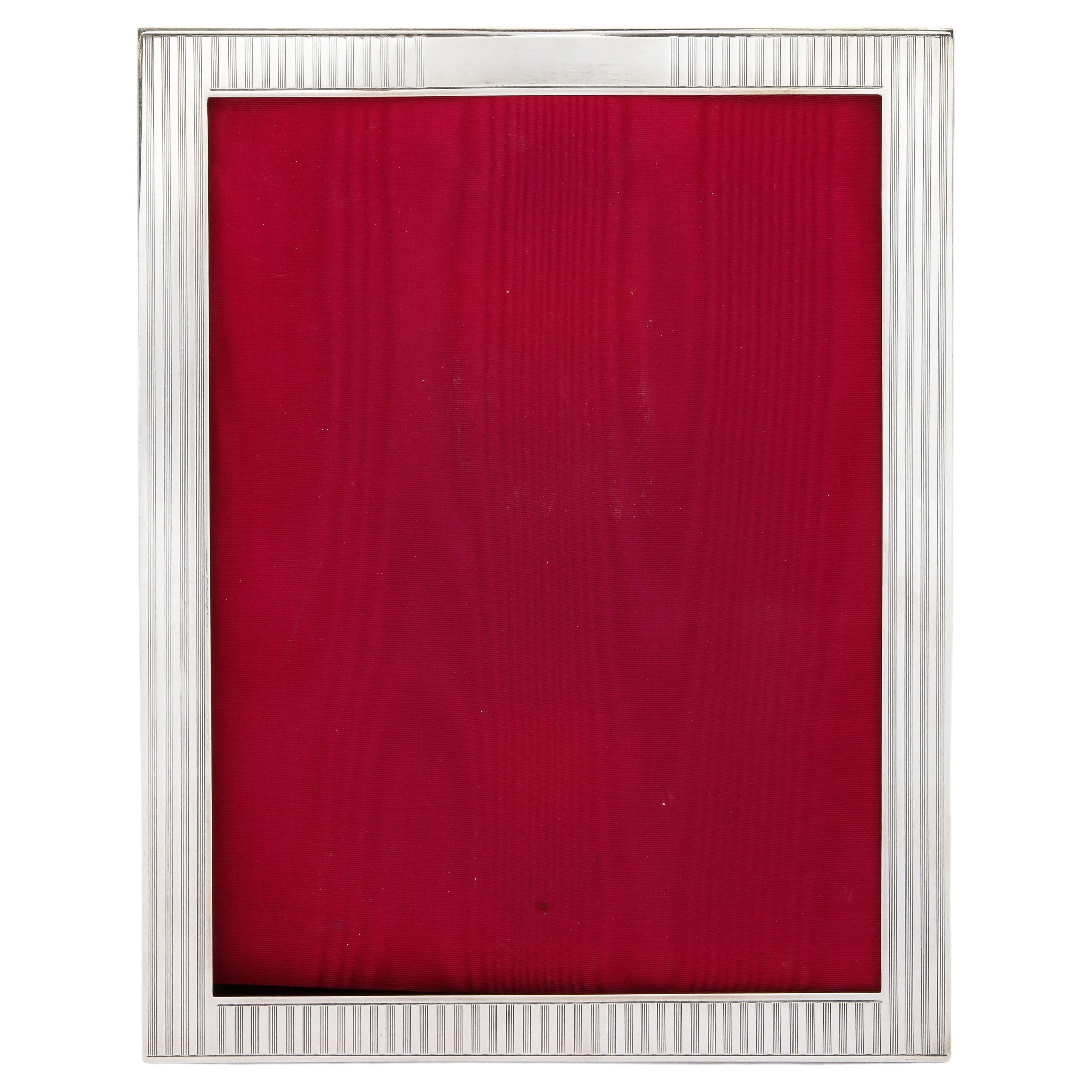Art Deco Sterling Silver Tuxedo-Striped Picture Frame at 1stDibs