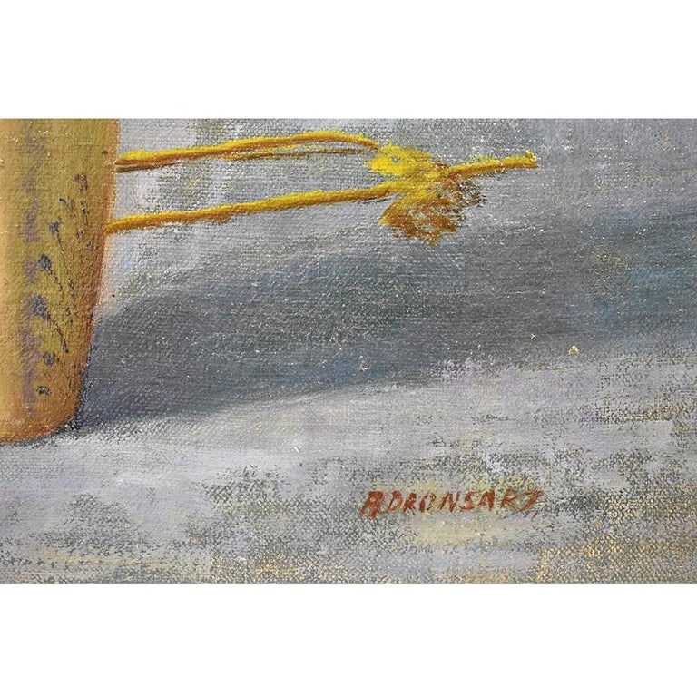 Art Deco Still Life Painting, Flowers Vase Painting, Dahlias, Oil on ...