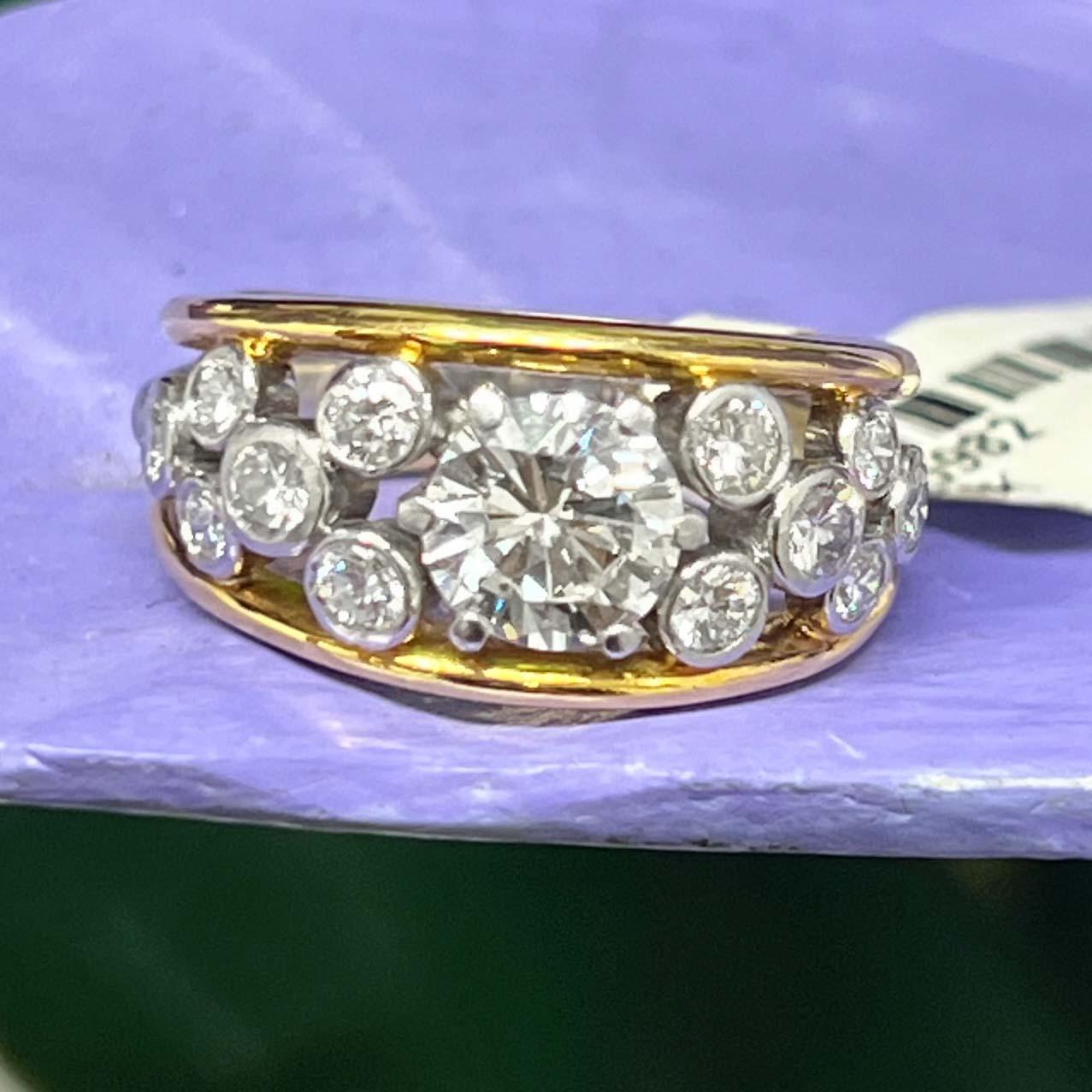 Art Deco Stlye Diamond Cocktail Ring For Sale at 1stDibs