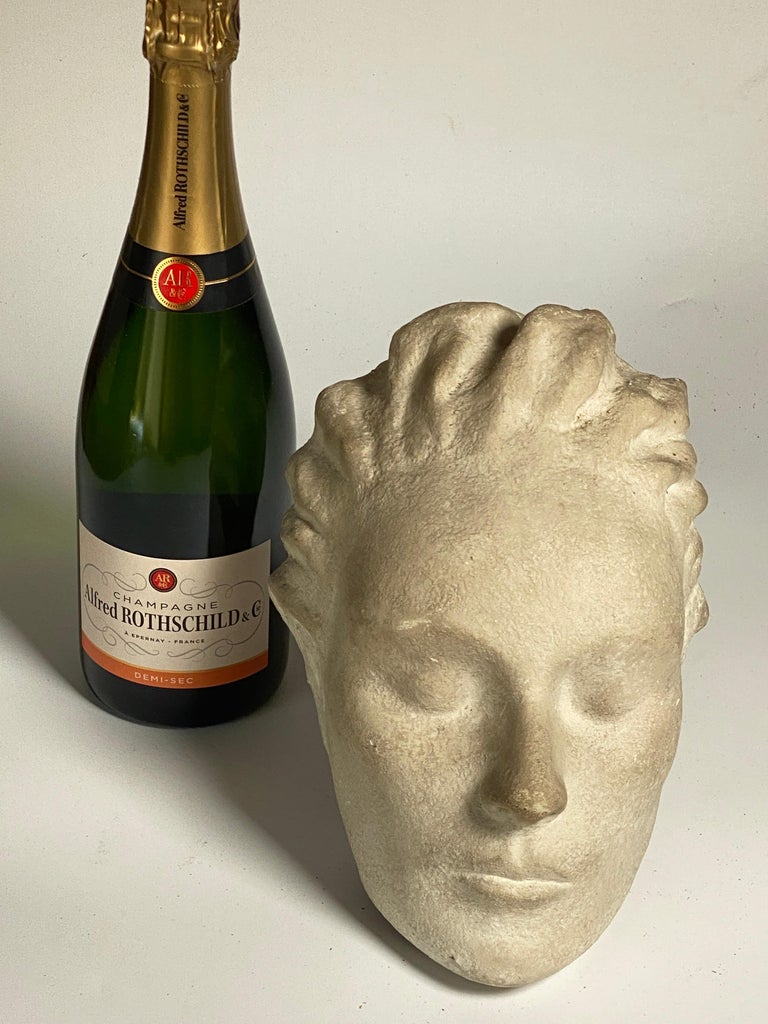 Art Deco Stone Sculpture, White Color, a Women Head, France 1940 For ...